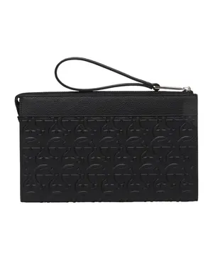 FERRAGAMO Embossed Zip Toiletry Bag