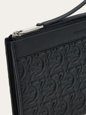 FERRAGAMO Embossed Zip Toiletry Bag