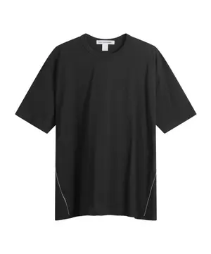 Comme Des Garçons Zipper Detail Crew Neck T-shirt - Black