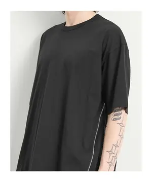 Comme Des Garçons Zipper Detail Crew Neck T-shirt - Black
