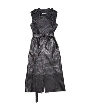 Acne Studios Sleeveless Double-breasted Leather Coat