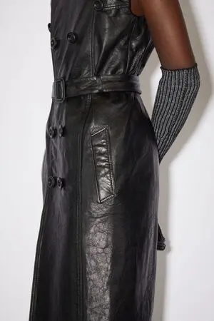 Acne Studios Sleeveless Double-breasted Leather Coat