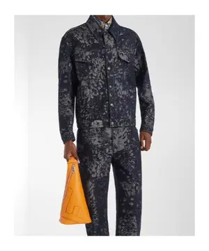 Fendi Falena Drops Jacquard Denim Oversize Jacket
