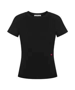 Moschino Heart-embroidered Crewneck T-shirt - Black