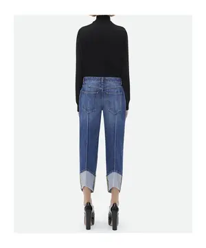 Bottega Veneta Regular Fit Cropped Jeans - Blue