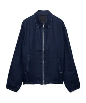 Prada Cotton Blouson Jacket - Blue