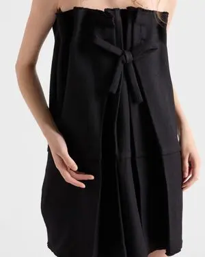 Prada Bow-detailed Pleated Mini Dress