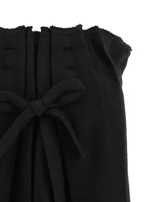 Prada Bow-detailed Pleated Mini Dress