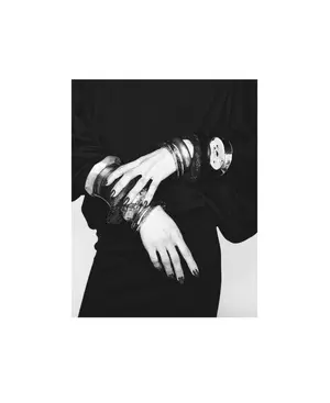 Saint Laurent Scratch Volcanic Wood Bangle
