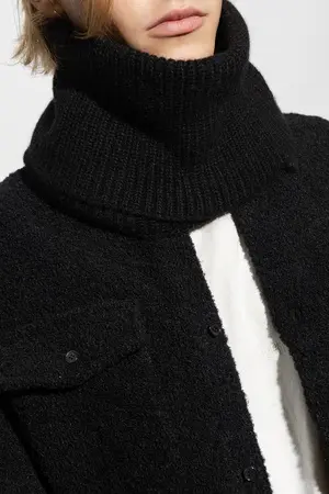 Saint Laurent Ribbed Knit Folded Collar