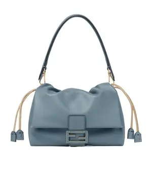 Fendi Mamma Baguette Medium Shoulder Bag - Gray