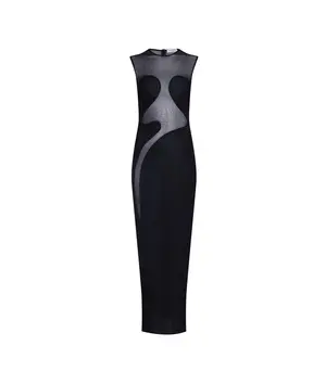 Alaïa Knit Molded Bodycon Maxi Dress - Black