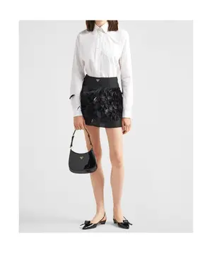 Prada Embellished Logo Skirt