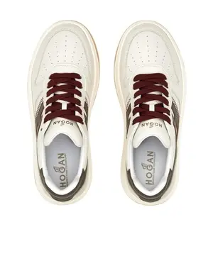 Hogan H630 Logo Patch Lace-up Sneakers - White