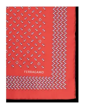 FERRAGAMO Square Pocket Square - Red