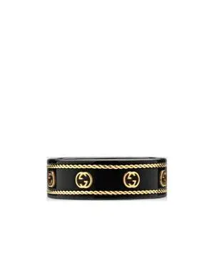 Gucci Icon Ring With Interlocking G Motif - Black