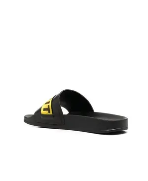 Off-White Logo Ribbon Detail Slides - Black