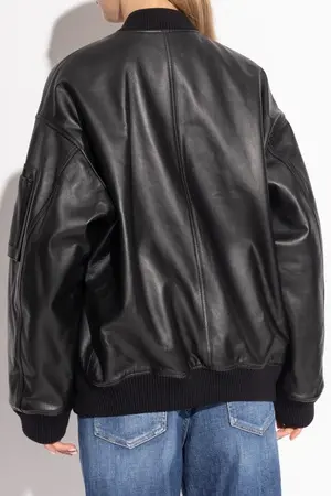 Dsquared2 Leather Zip-up Bomber Jacket
