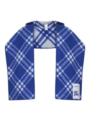 Burberry Hood Equestrian Knight Checked Scarf
