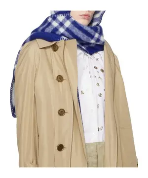 Burberry Hood Equestrian Knight Checked Scarf