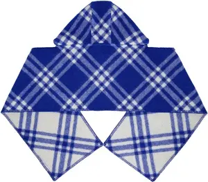 Burberry Hood Equestrian Knight Checked Scarf