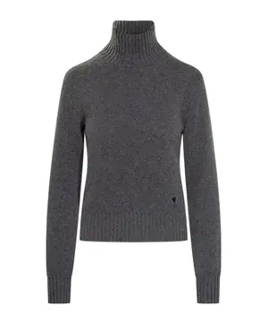 Ami Long-sleeved High-neck Sweater - Black