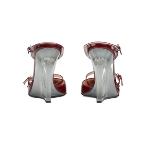 Gucci Wedge Mules With Adjustable Strap - Red