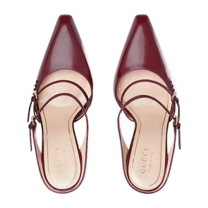 Gucci Wedge Mules With Adjustable Strap - Red