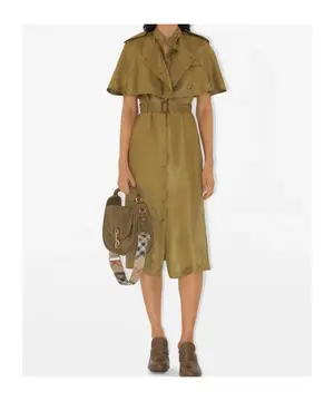 Burberry Belted Trench Dress With Capelet