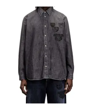 DIESEL® D-simply-s15 Appliqué Denim Shirt