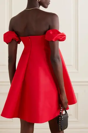 Valentino Garavani Off-shoulder Silk Minidress