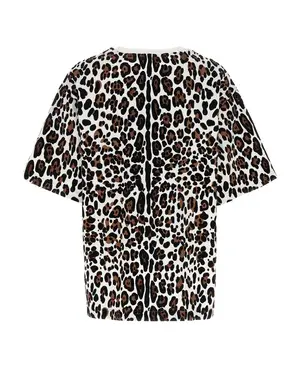 Dolce & Gabbana Logo Plaque Animal Print Crewneck T-shirt