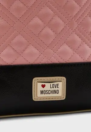 Moschino Quilted Logo Shoulder Bag