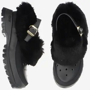 Stella McCartney Trace Faux Fur Trimmed Clogs