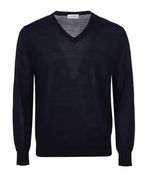 BALLANTYNE V-neck Wool Jumper - Black