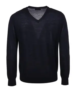 BALLANTYNE V-neck Wool Jumper - Black