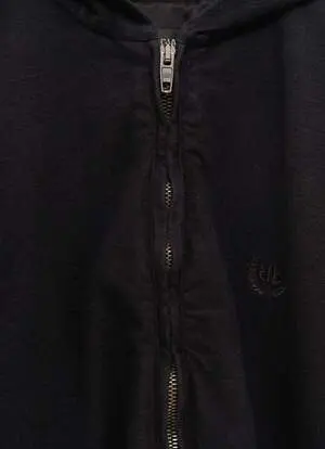 Balenciaga Logo Motif Zip-up Hoodie - Black