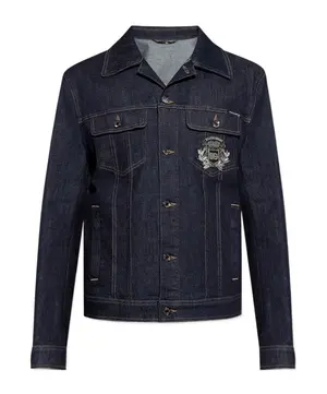 Dolce & Gabbana Heraldic Patch Denim Jacket