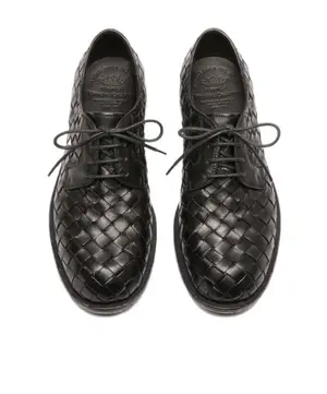 Officine Creative Leather Derby With Braided Detailing
