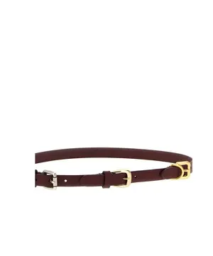 Etro Triple Buckle Leather Belt - Red