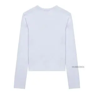 DIESEL® Long Sleeve Stretch Jersey Top With Oval D Cut Out - White