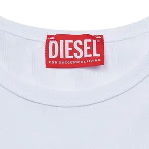 DIESEL® Long Sleeve Stretch Jersey Top With Oval D Cut Out - White
