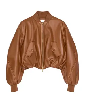 Givenchy Cropped Cocoon Bomber Jacket - Tan
