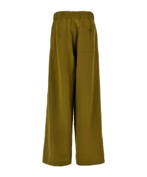Dries Van Noten Pila Wool Blend Pleated Trousers - Green