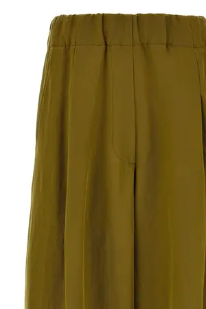 Dries Van Noten Pila Wool Blend Pleated Trousers - Green