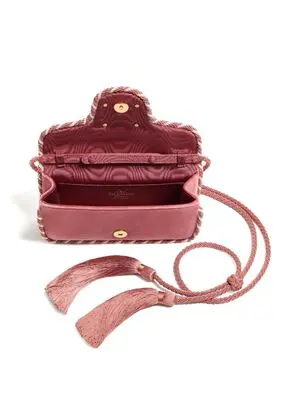Valentino Garavani Locò Velvet Foldover Top Clutch Bag - Red