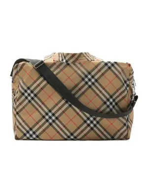 Burberry Checked Zipped Duffle Bag