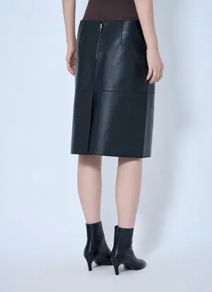 TOTEME Panelled Leather Midi Skirt