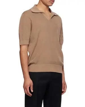 Dolce & Gabbana Dolce Gabbana Openwork V-neck Polo Shirt