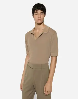 Dolce & Gabbana Dolce Gabbana Openwork V-neck Polo Shirt